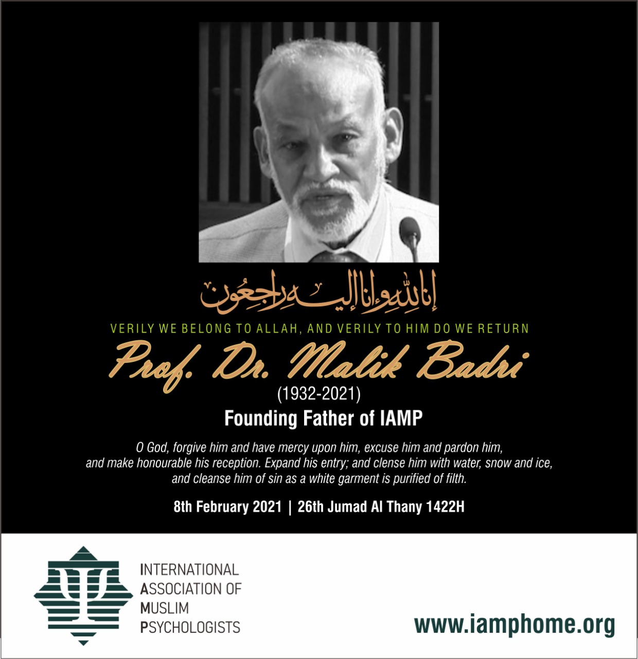 Dr Malik Badri, Founder and President – ‘International Association of ...